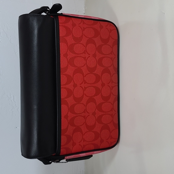 Coach | Bags | Coach Track Crossbody Blocked Signature Canvas Miami Red ...